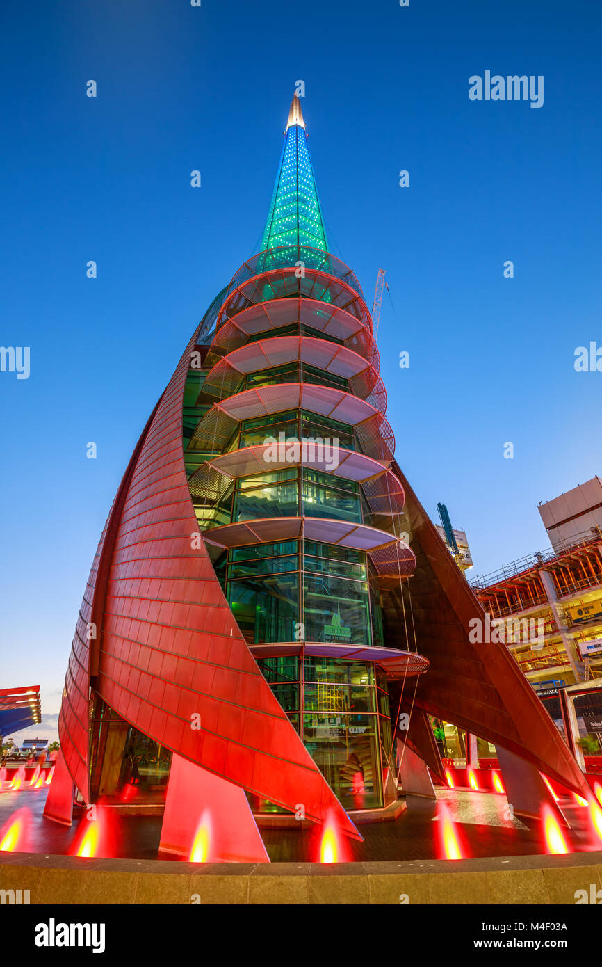 Perth, Australia - Jan 5, 2018: colorful and iconic Bell Tower or the ...