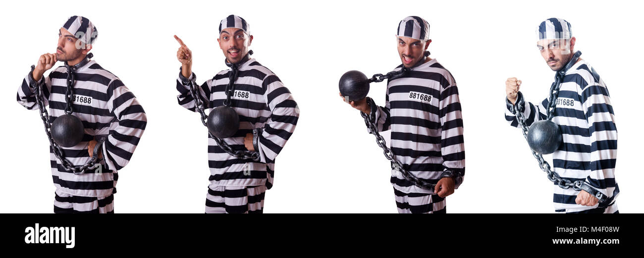 Prison inmate isolated on the white Stock Photo - Alamy