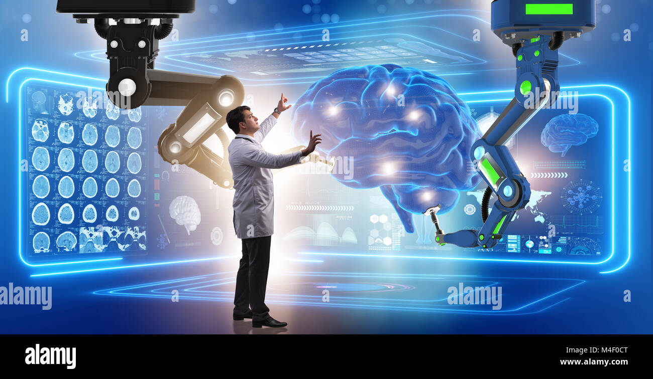 Brain surgery done by robotic arm Stock Photo - Alamy