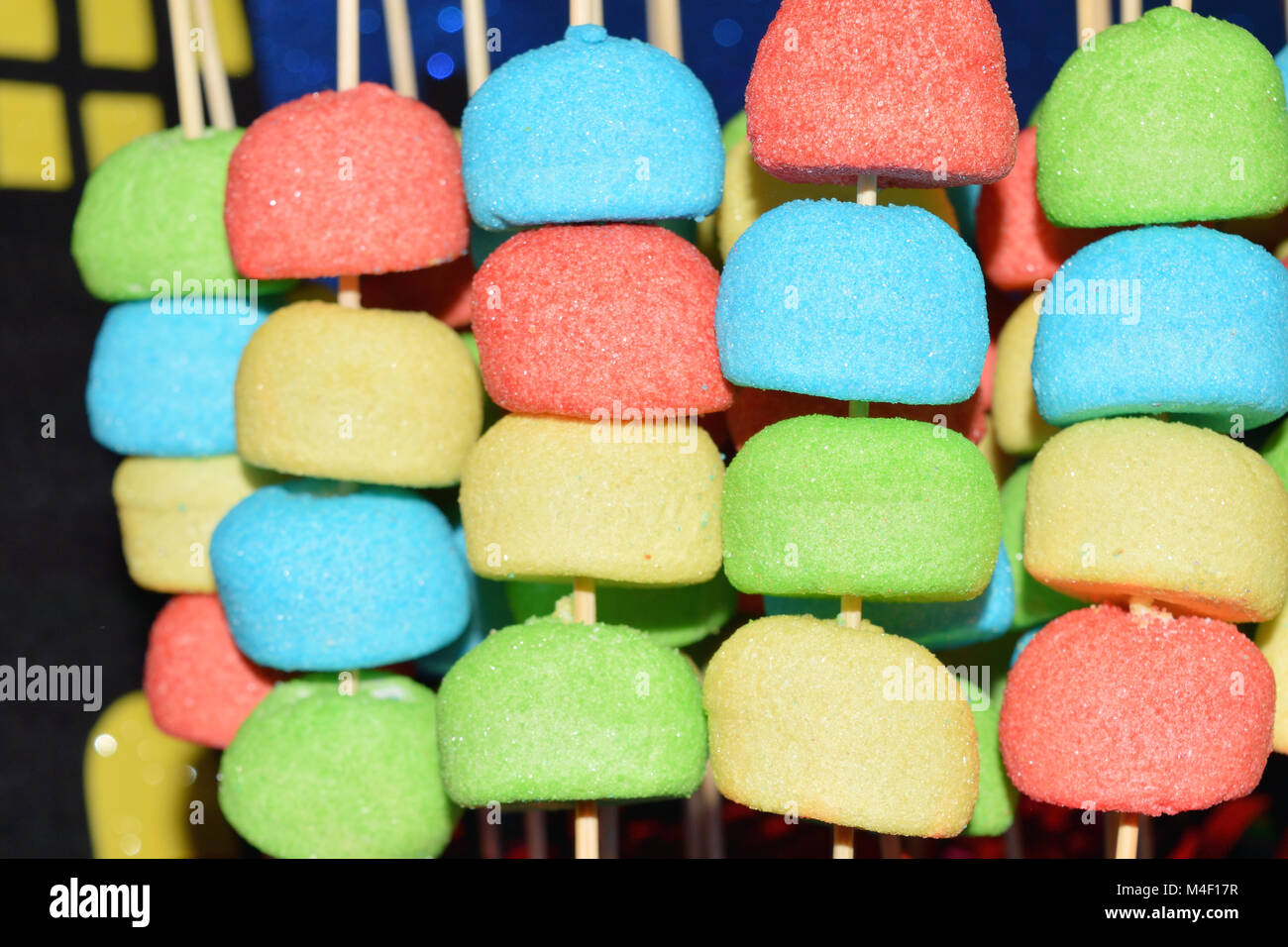 Group of marshmallow skewers of various colors Stock Photo - Alamy