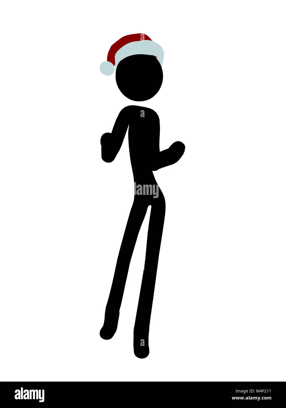 Christmas stickman silhouette illustration on a white background Stock ...
