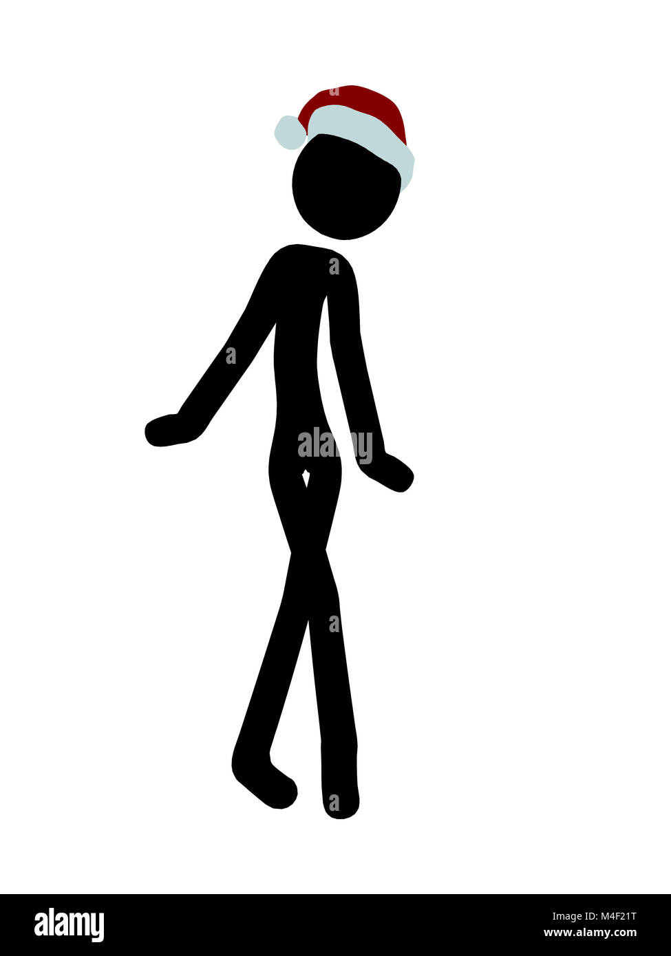 Christmas stickman silhouette illustration on a white background Stock ...