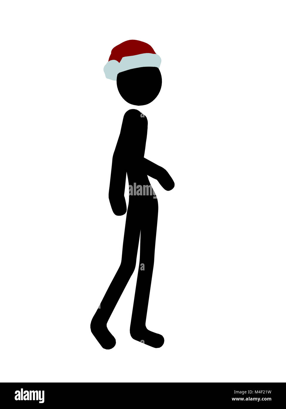 Christmas stickman silhouette illustration on a white background Stock ...