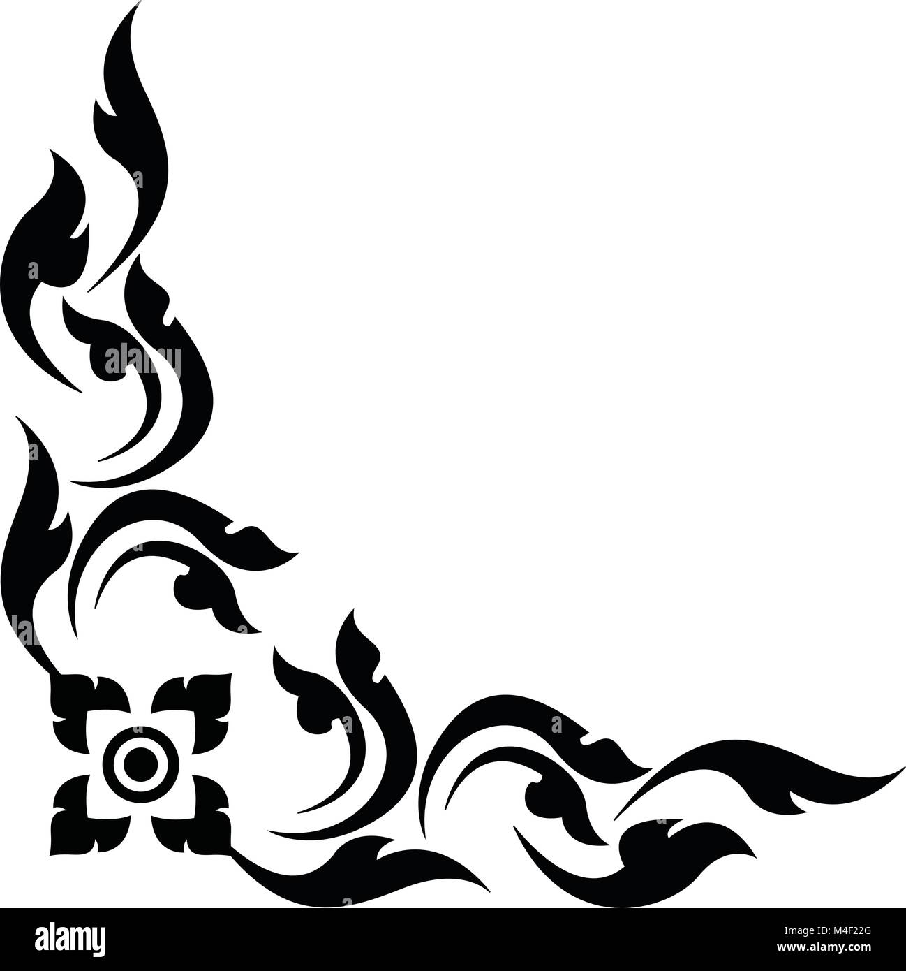 Thai art vector, floral corner Stock Vector Image & Art - Alamy