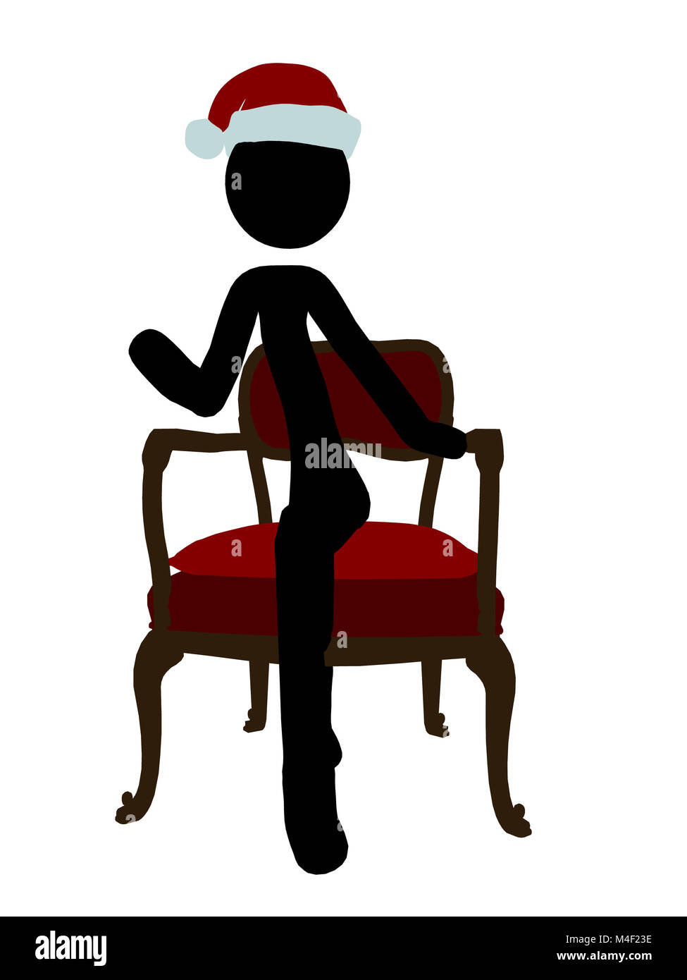 Christmas stickman silhouette illustration on a white background Stock ...