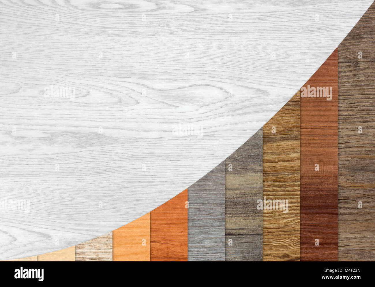 Wood textured graph bars following an exponential growth over a white ...