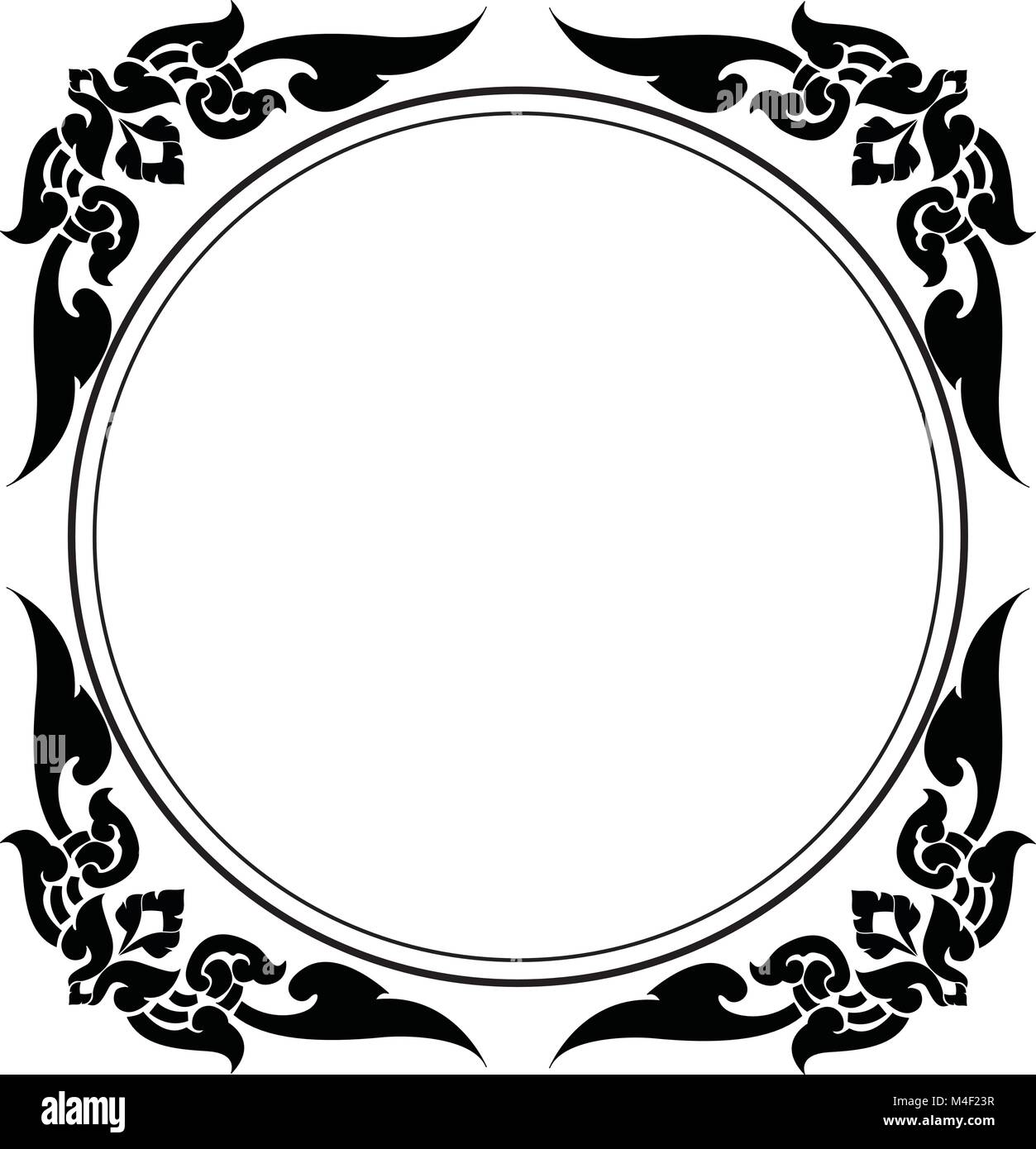 Artistic circle frame of Thai pattern vector Stock Vector Image & Art ...