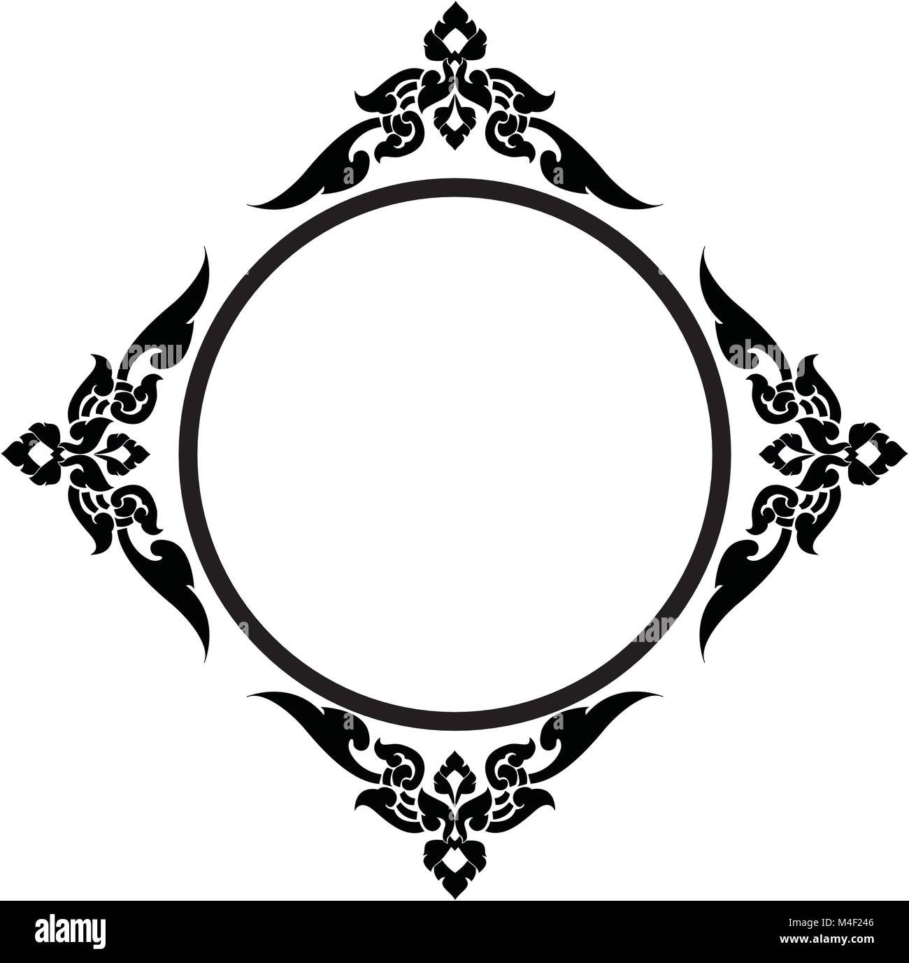 Artistic circle frame of Thai pattern vector Stock Vector Image & Art ...