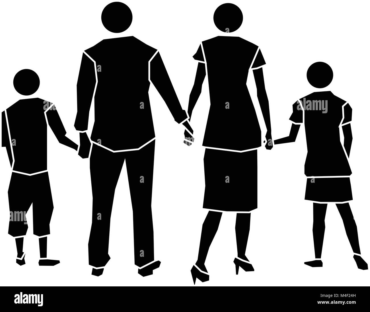 modern style of family icon concept, father, mother, son and daughter ...