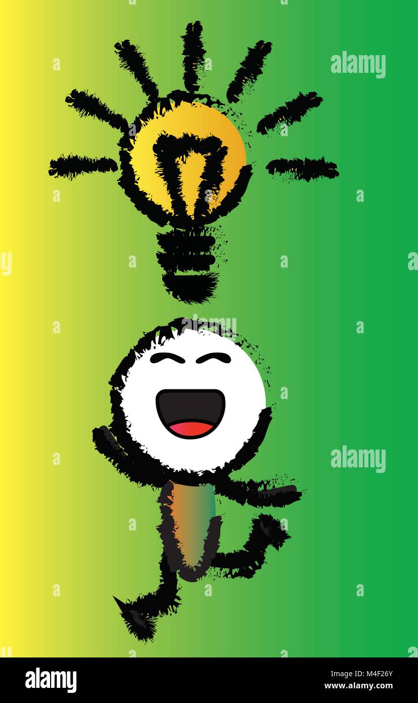 colorful cartoon kid happy idea, vector concept Stock Vector Image ...