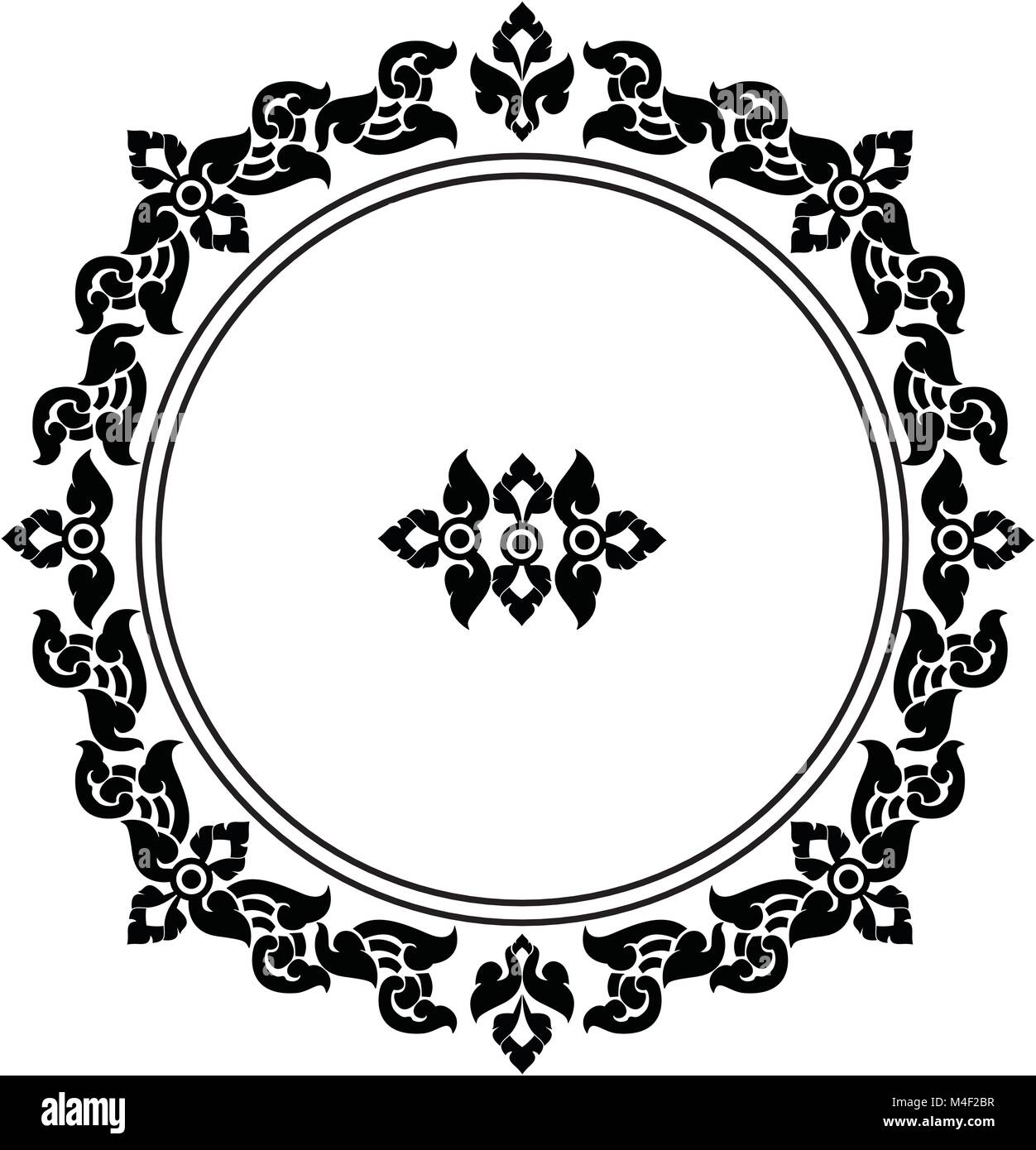 Beautiful artistic circle frame of Thai pattern vector Stock Vector ...