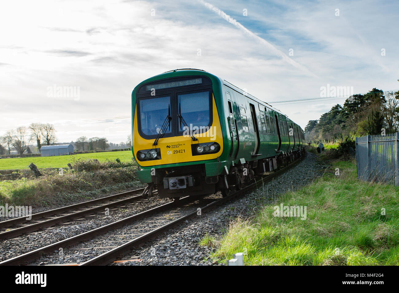 Commuter rail service traveling via Maynooth to Dublin`s Pears Station ...