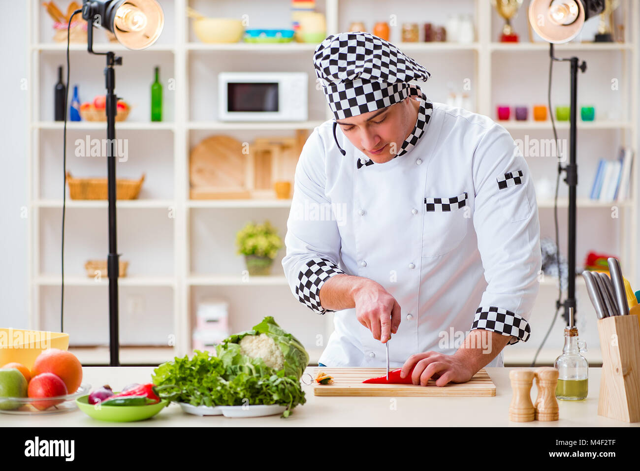 Food cooking tv show in the studio Stock Photo - Alamy
