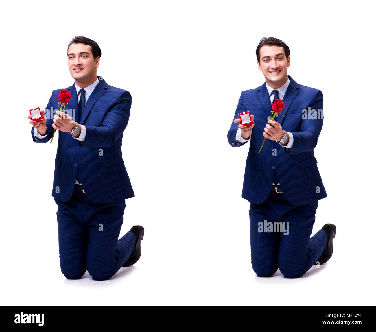 Romantic concept with man making marriage proposal Stock Photo - Alamy