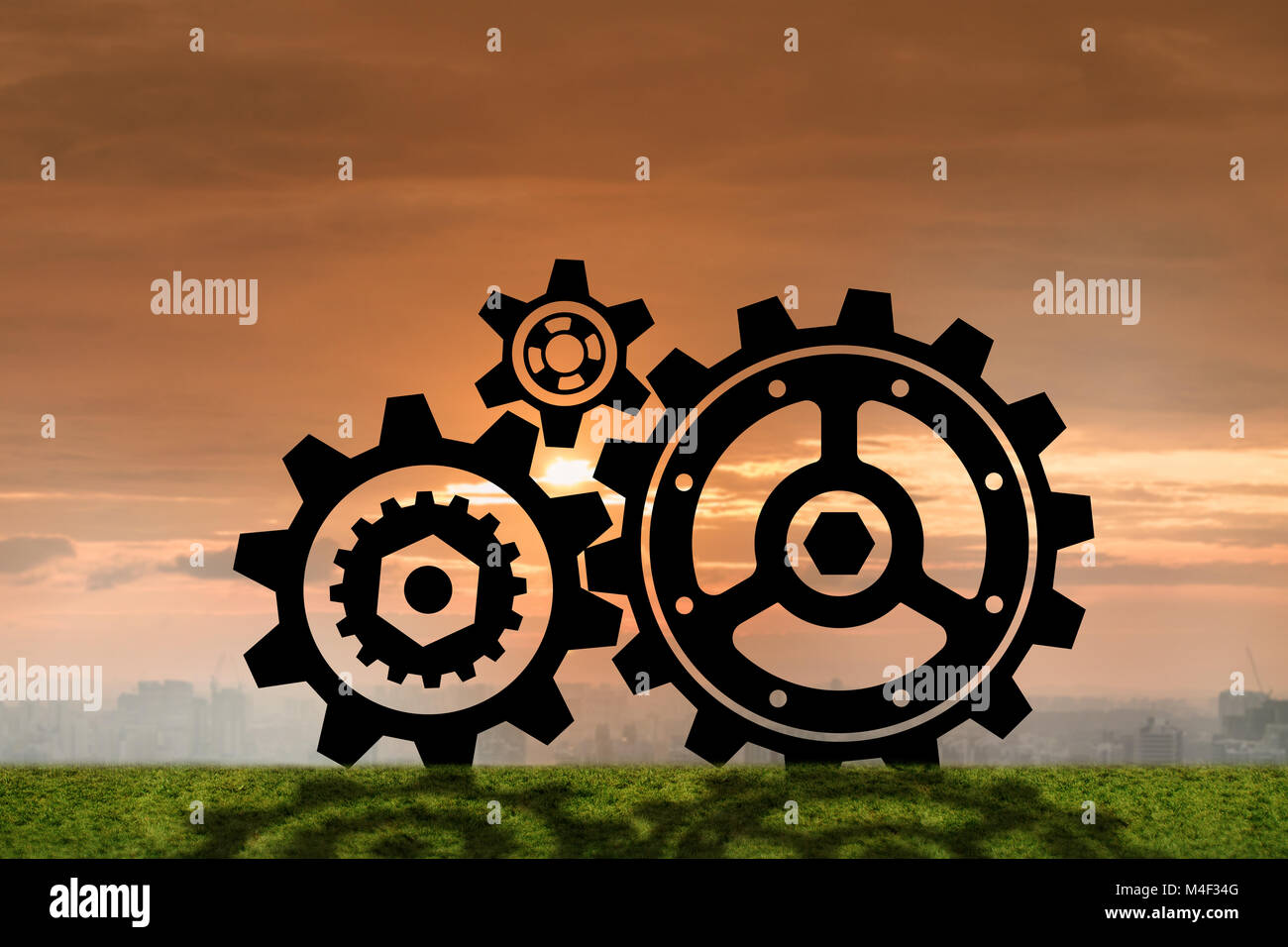 Teamwork concept with cogwheels gears 3d rendering Stock Photo - Alamy