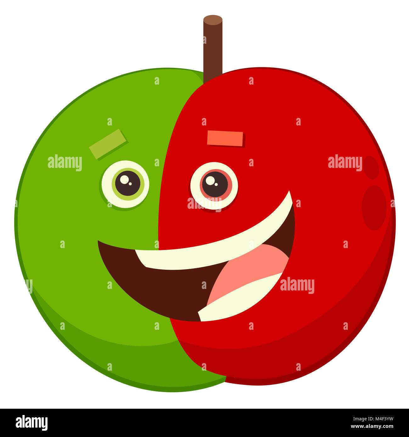 cartoon apple fruit character Stock Photo - Alamy