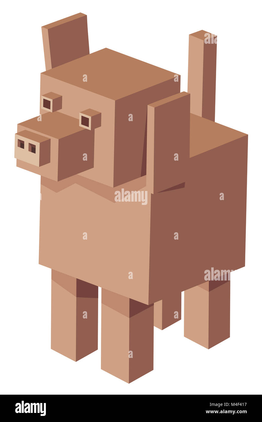 cubical dog cartoon character Stock Photo - Alamy