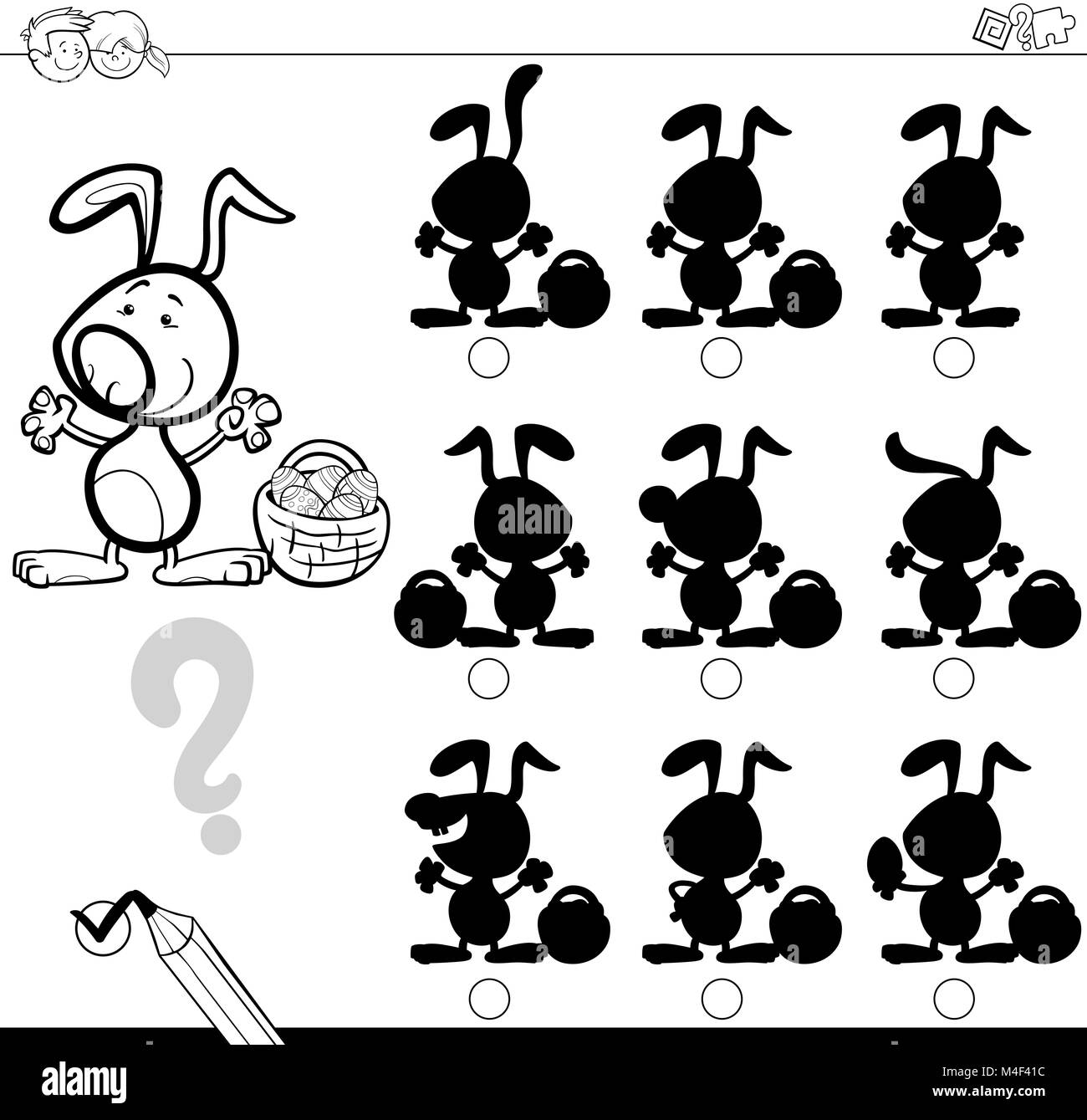 Coloring page kids easter Black and White Stock Photos & Images - Alamy