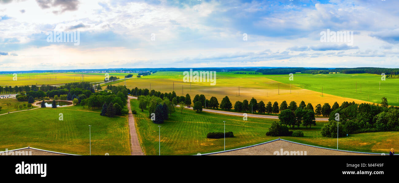 Panoramic rural landscape Stock Photo - Alamy