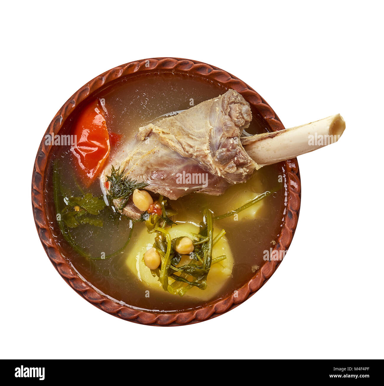 parcha bozbash Iranian AzerbaijanMiddle Eastern mutton soup Stock Photo ...