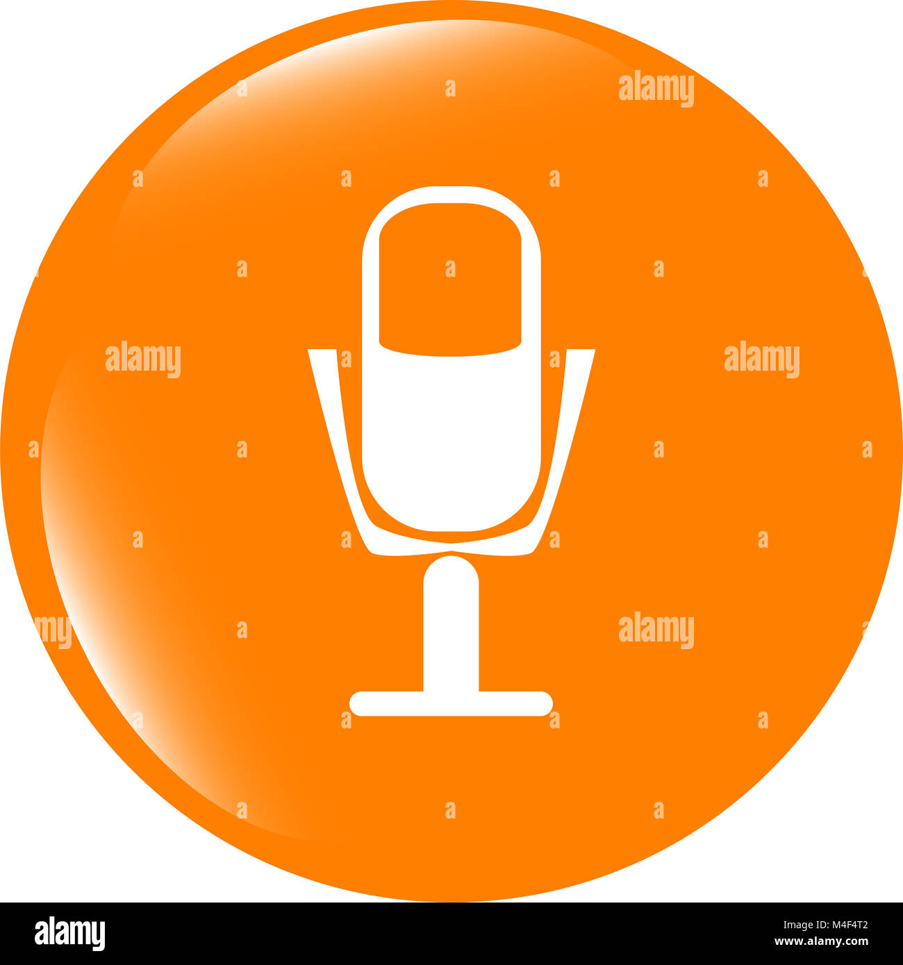 microphone icon web button isolated on white background Stock Photo - Alamy
