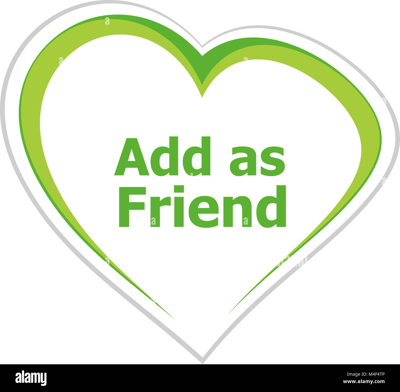 Business concept, add as friend words on love heart Stock Photo - Alamy