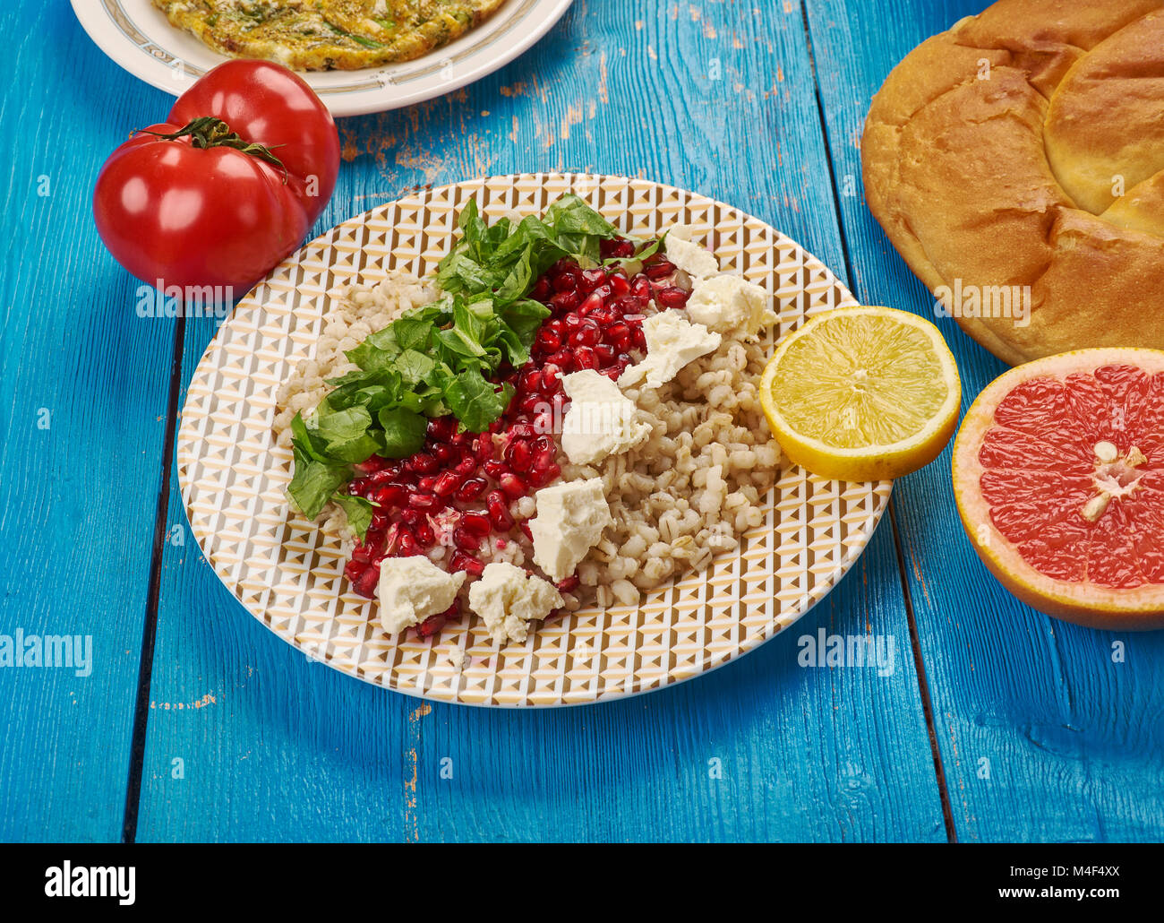 Egyptian cuisine . Traditional egyptian Barley Salad with Pomegranate ...