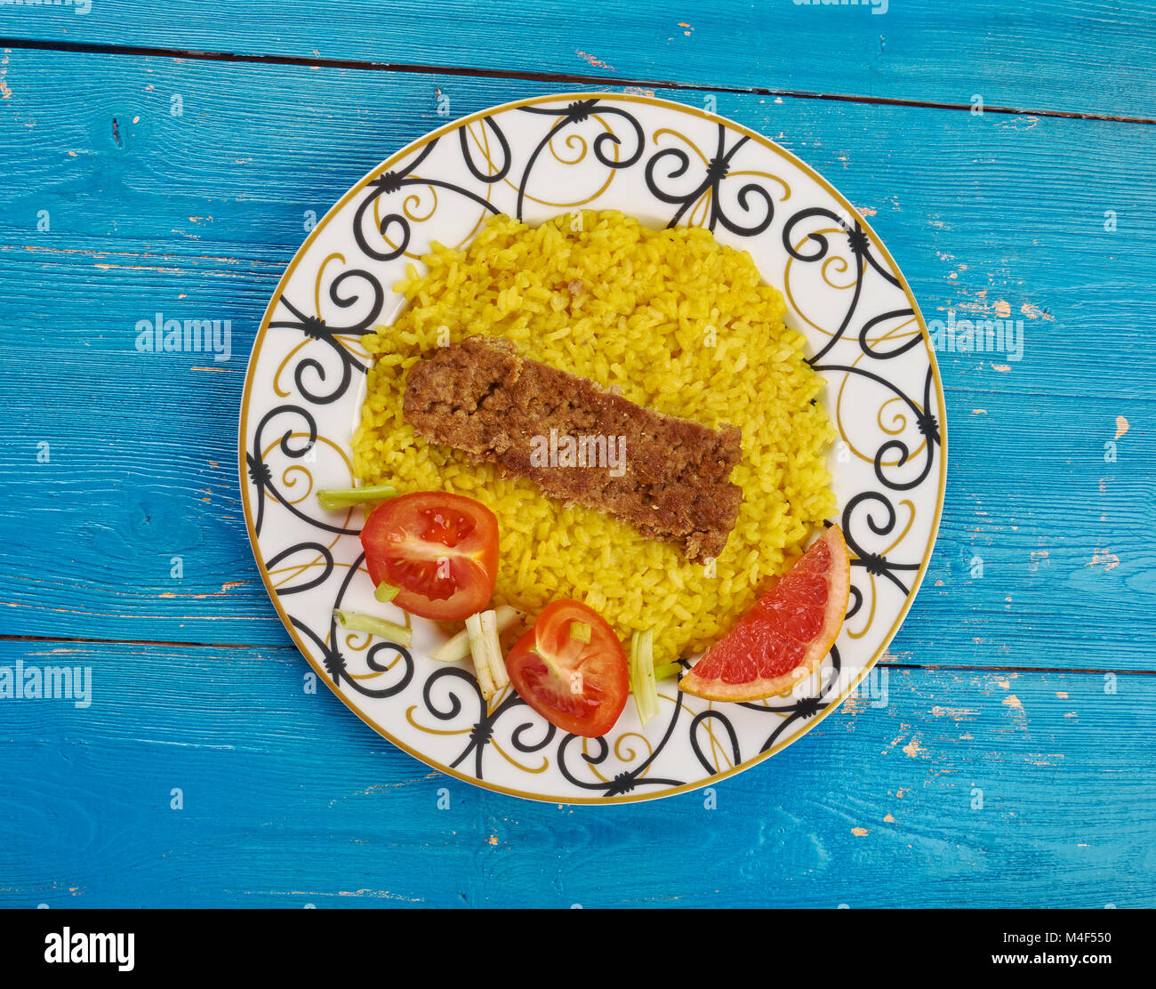 Kebab tabei - Persian Pan Kebab, Persian Beef Patties with saffron Rice ...