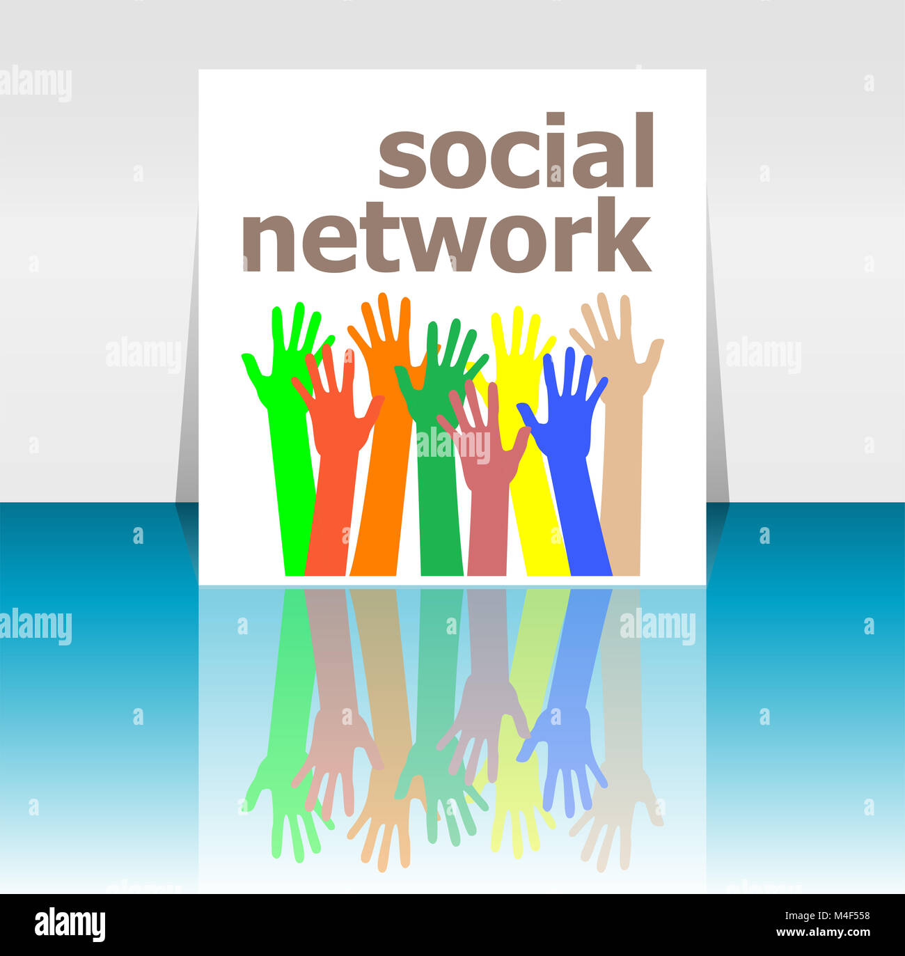 Text Social Network. Social concept . Human hands silhouettes Stock ...