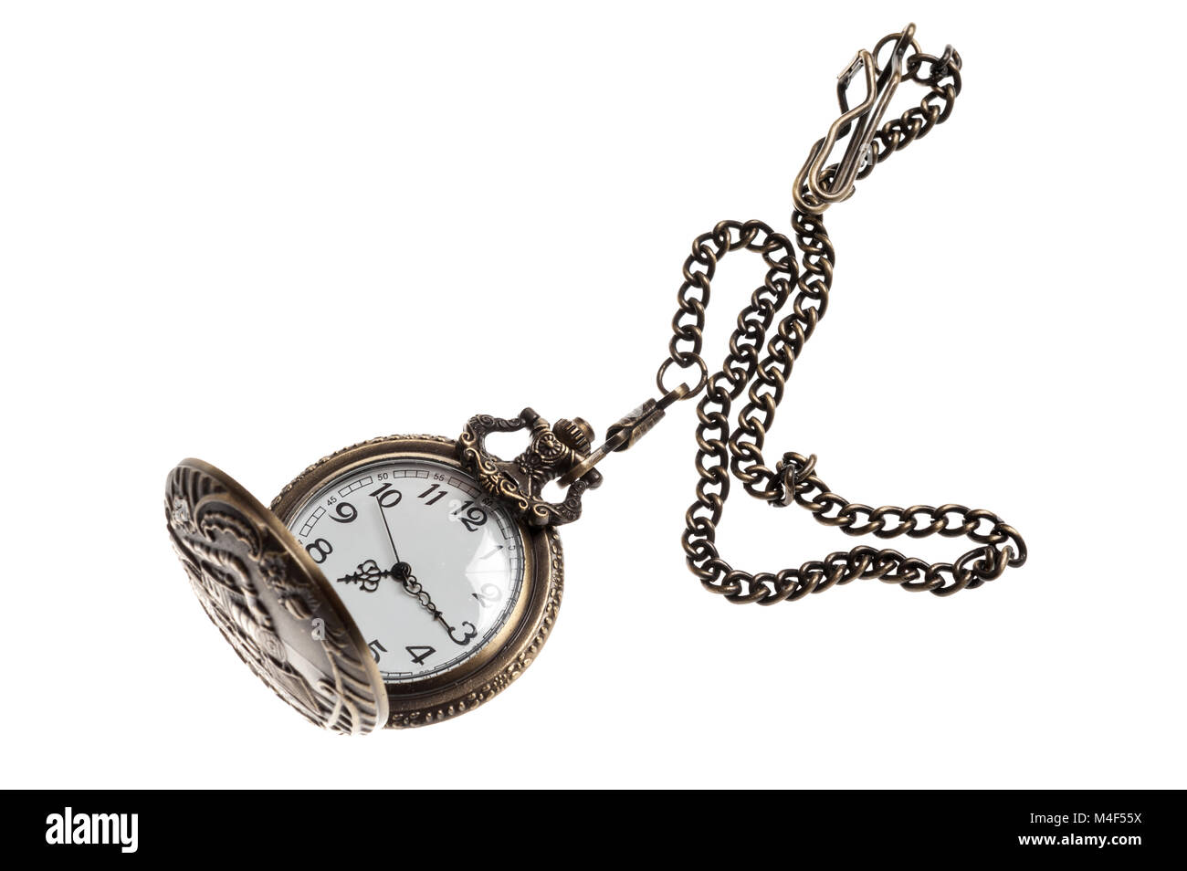 clock on a chain isolated on white Stock Photo - Alamy