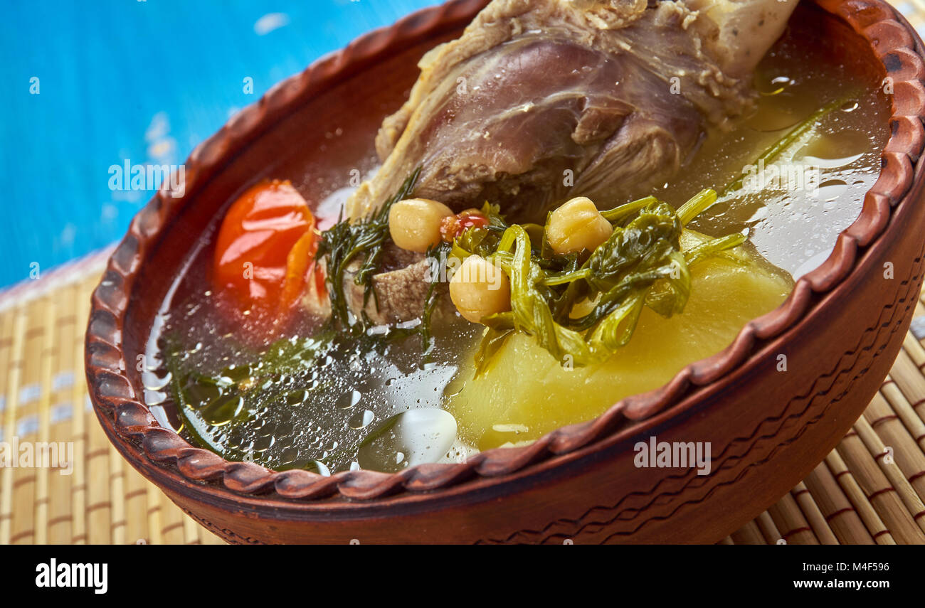 parcha bozbash Iranian AzerbaijanMiddle Eastern mutton soup Stock Photo ...