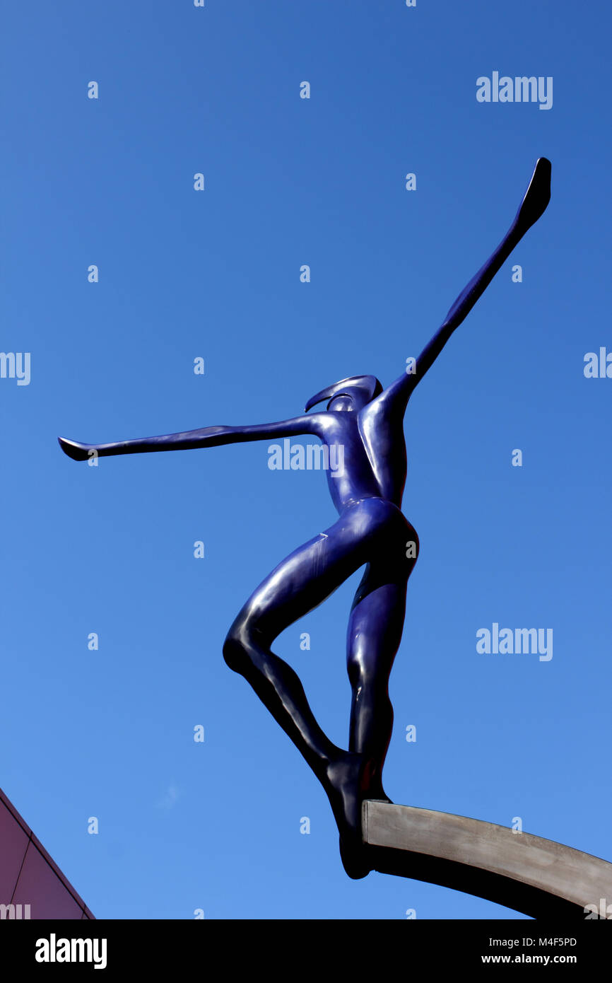 Deep blue sky upright view dynamic pose posture hi-res stock ...