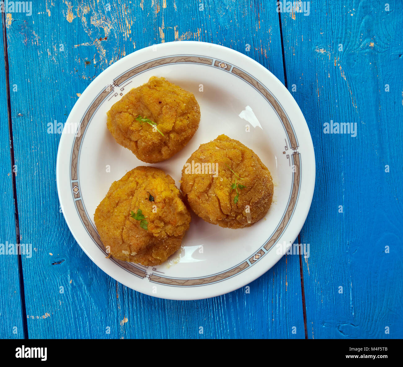 Middle eastern style Butternut squash and feta falafel , close up Stock ...