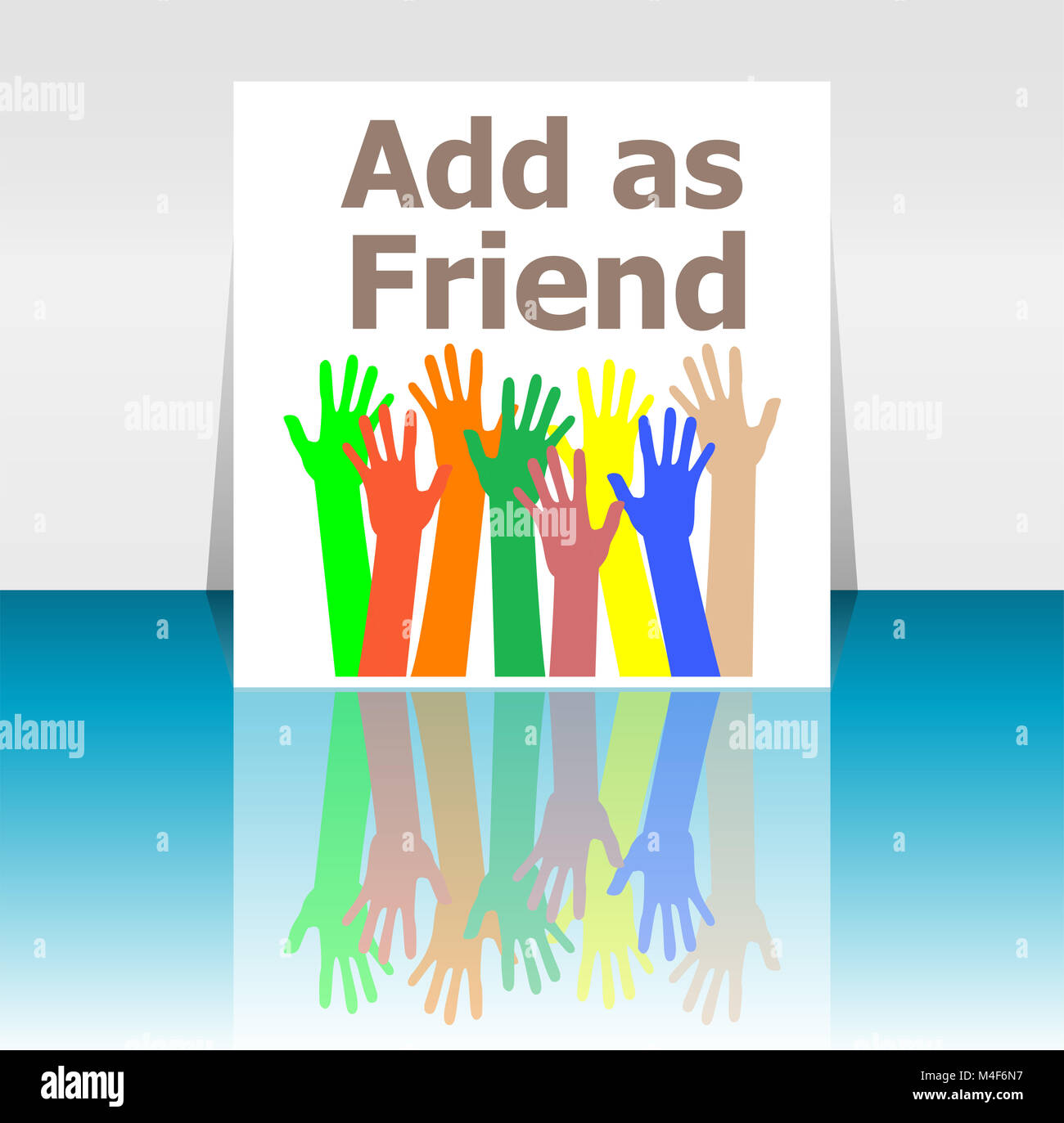 Text Add as friend. Social concept . Human hands silhouettes Stock ...