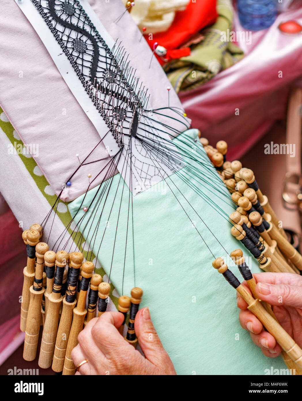 Top bobbin lace hi-res stock photography and images - Alamy
