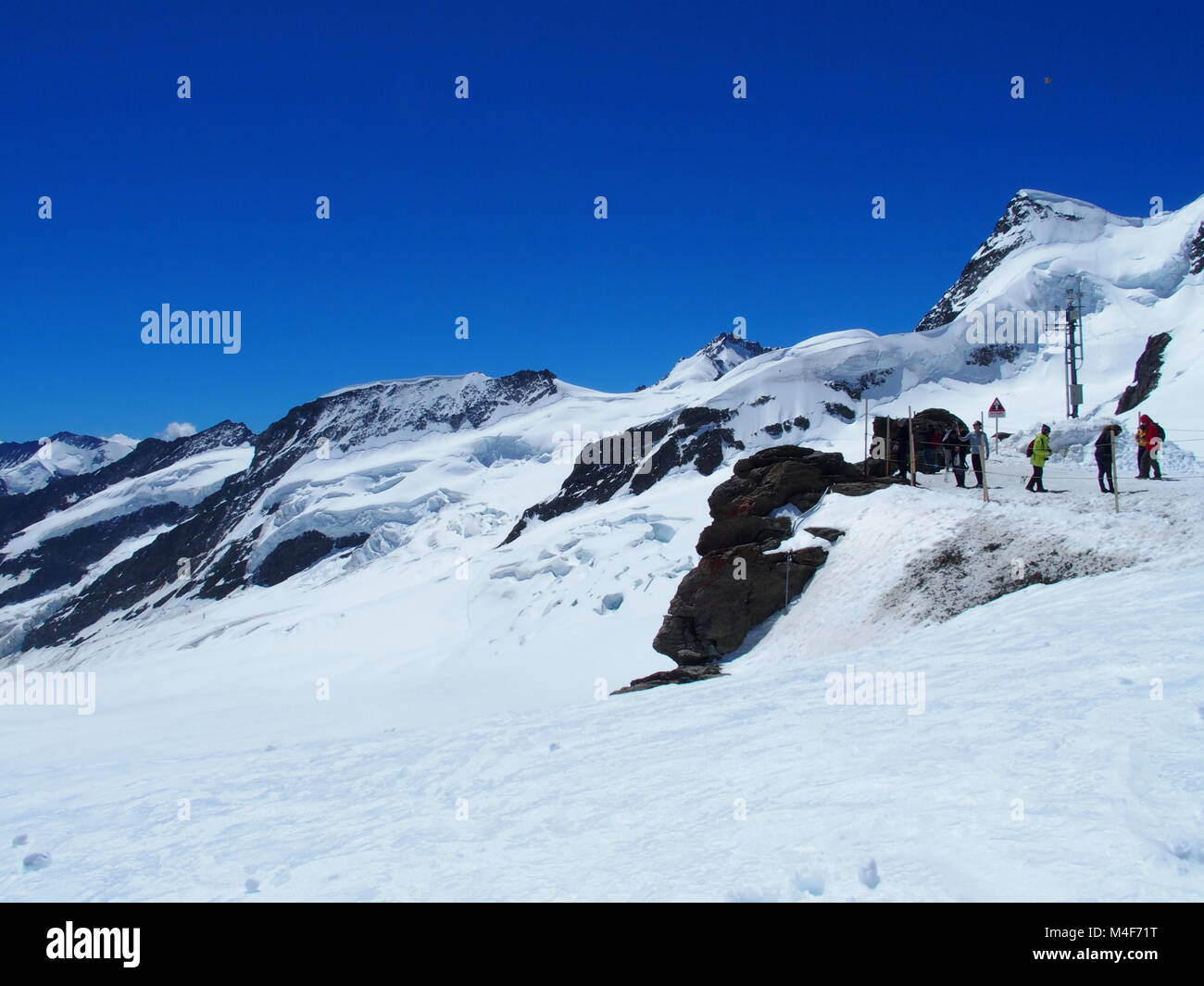 SWISS ALPS, snow covered high alpine mountains range landscapes seen ...