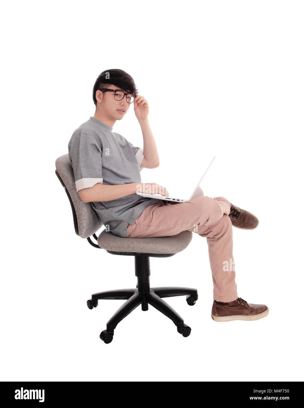 Business laptop man typing Cut Out Stock Images & Pictures - Alamy