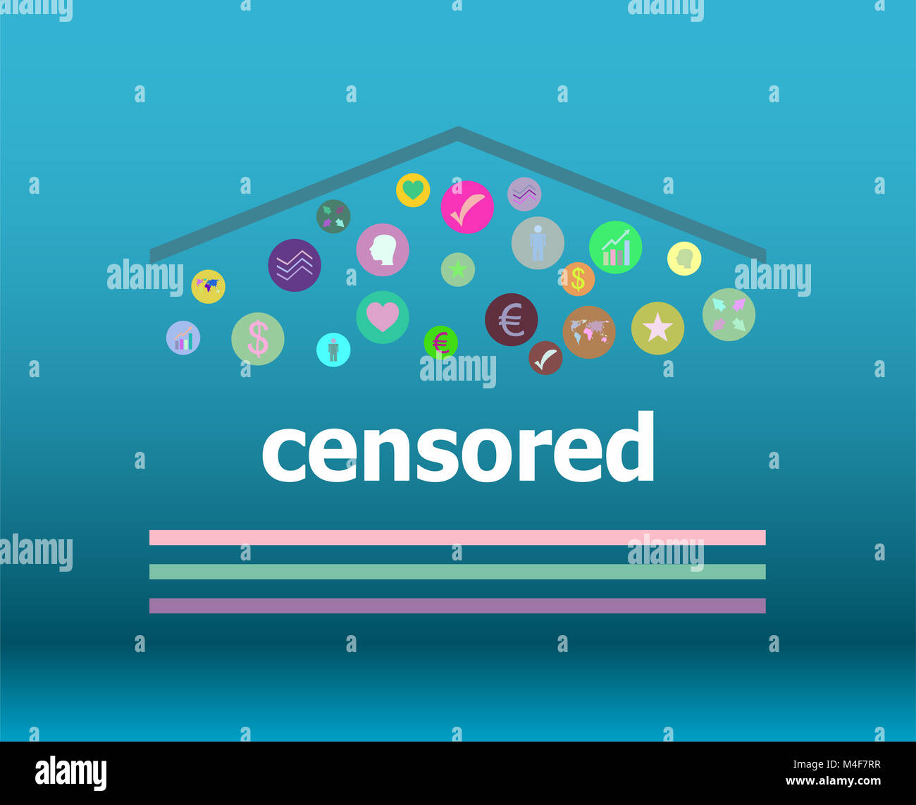 Text Censored. Social concept . Infographic Elements. Design Symbol ...