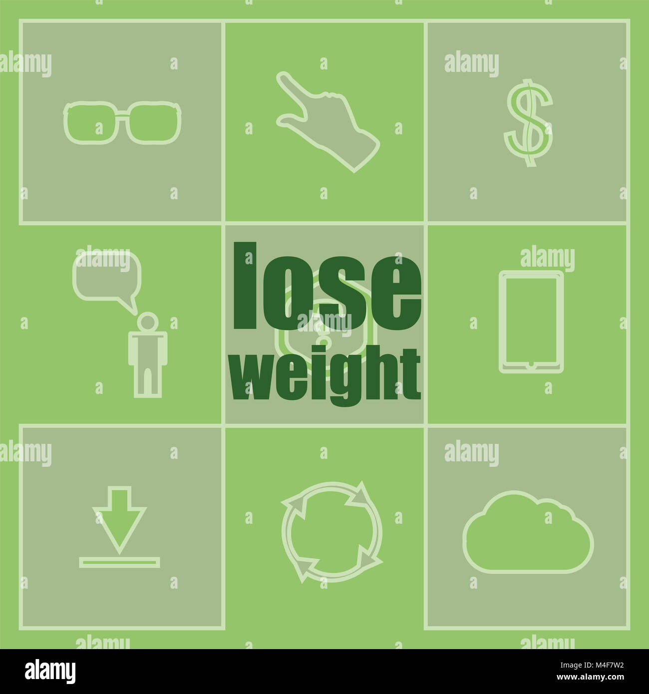 Text lose weight. Social concept . Set of infographics elements Stock ...