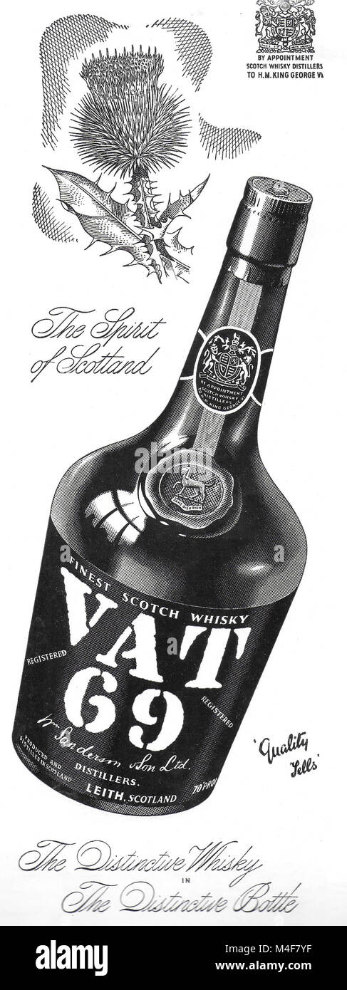 VAT 60 scotch whisky advert, advertising in Country Life magazine UK ...