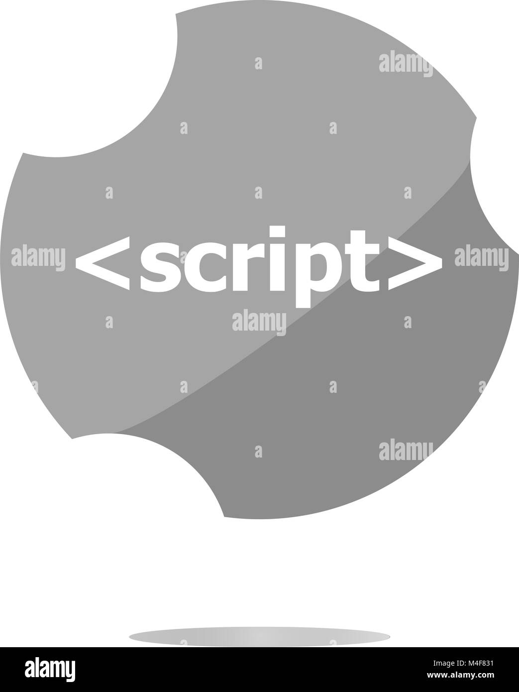 script sign icon. Programming language symbol. Circles buttons Stock Photo - Alamy