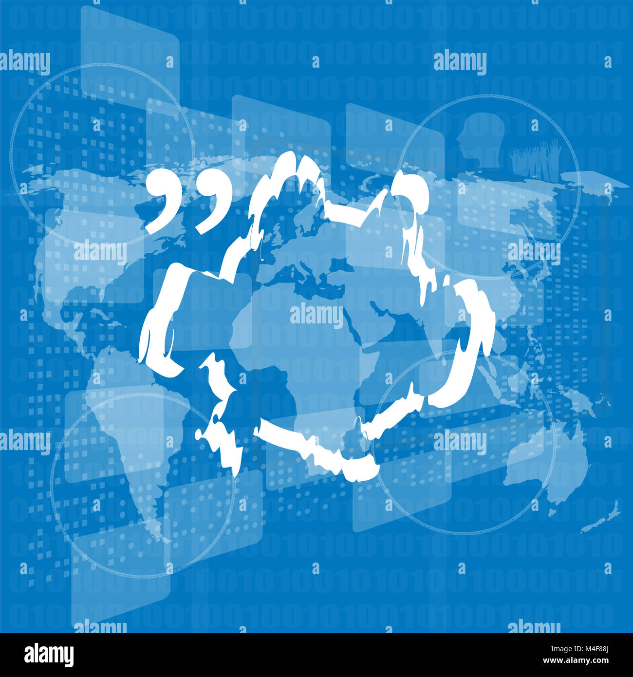 World map speech bubble hi-res stock photography and images - Alamy