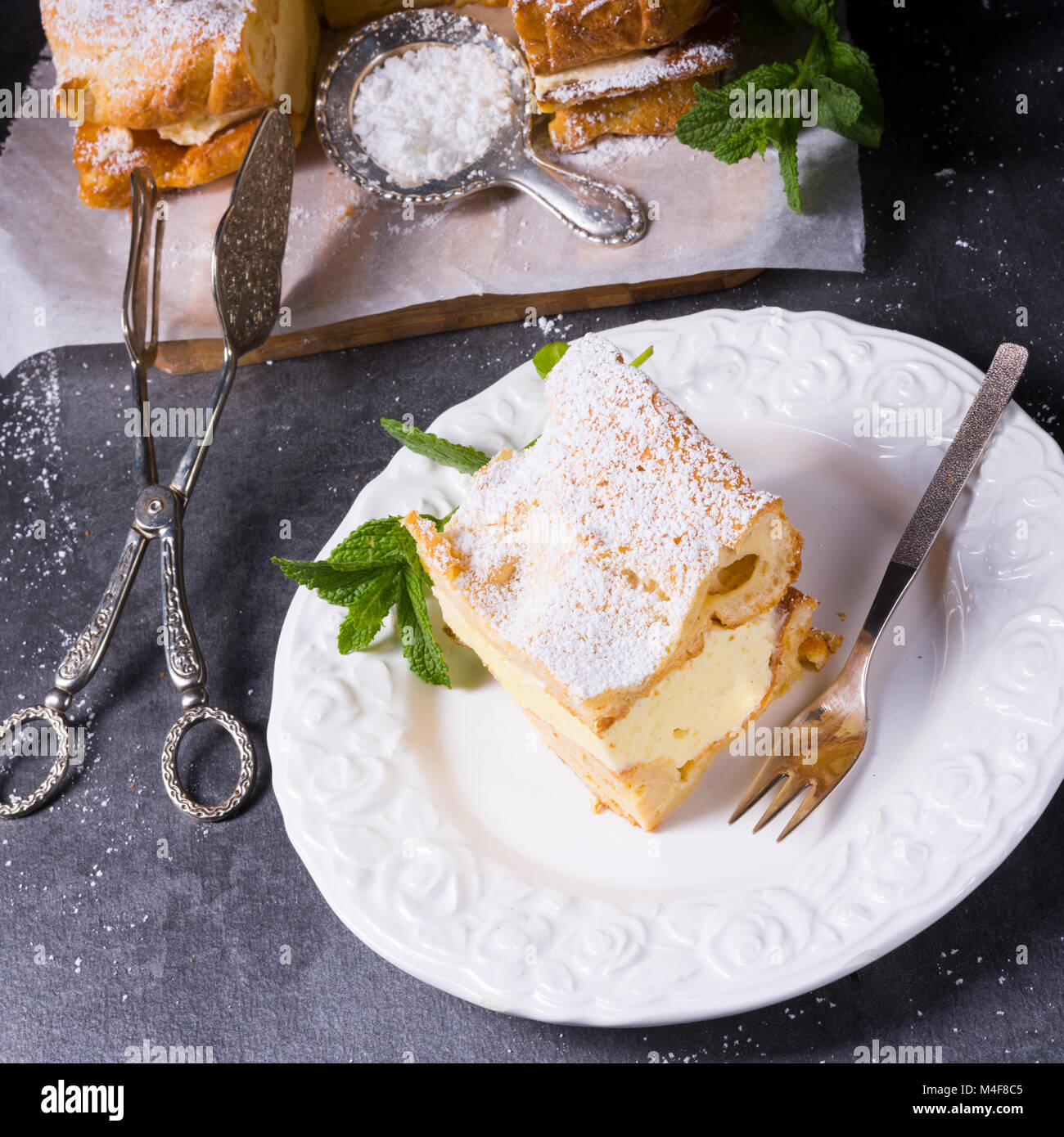 Karpatka is a traditional Polish cream pie Stock Photo - Alamy