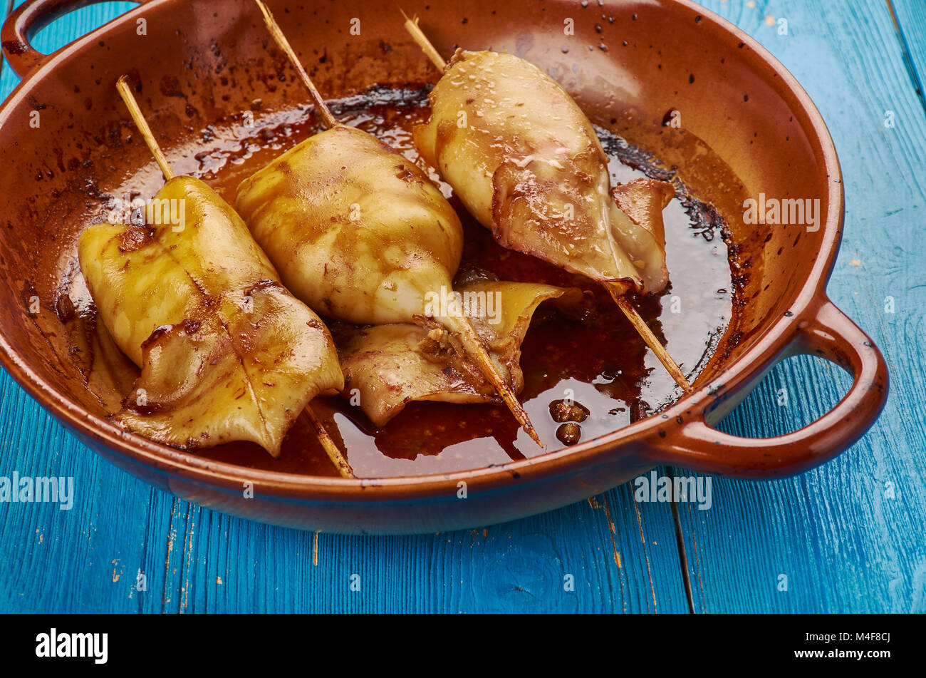 ikayaki - baked or grilled squid, popular fast food in Japan Stock ...