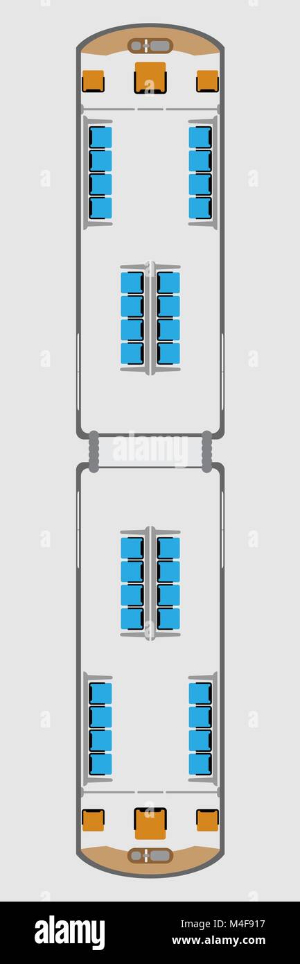 Top View show Seat Map of Mono Rail Car Vector Stock Vector Image & Art ...