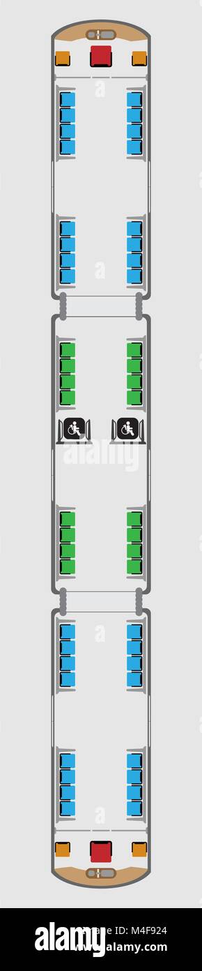 Top View show Seat Map of Mono Rail Car Vector Stock Vector Image & Art ...