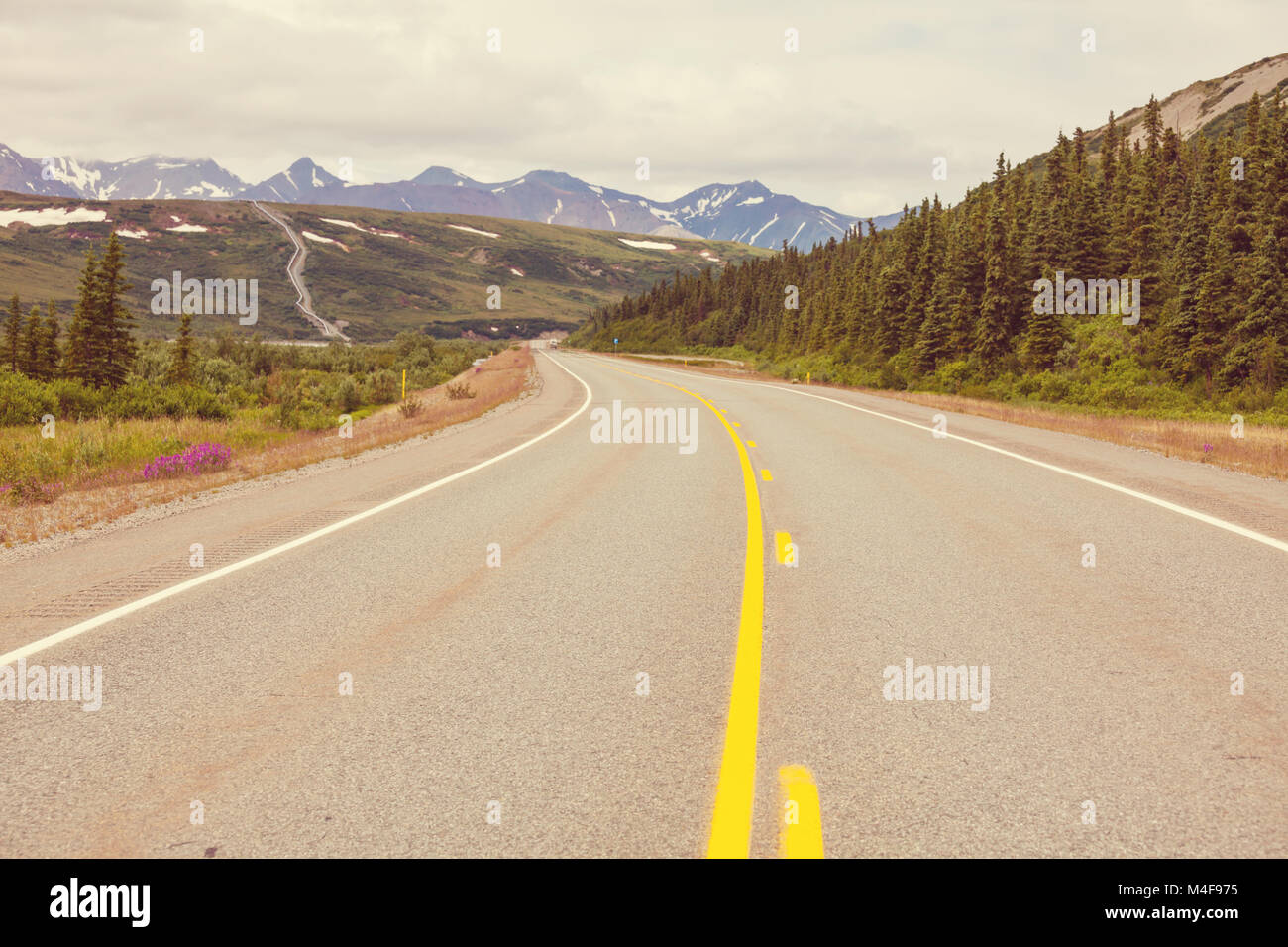Road on Alaska Stock Photo - Alamy