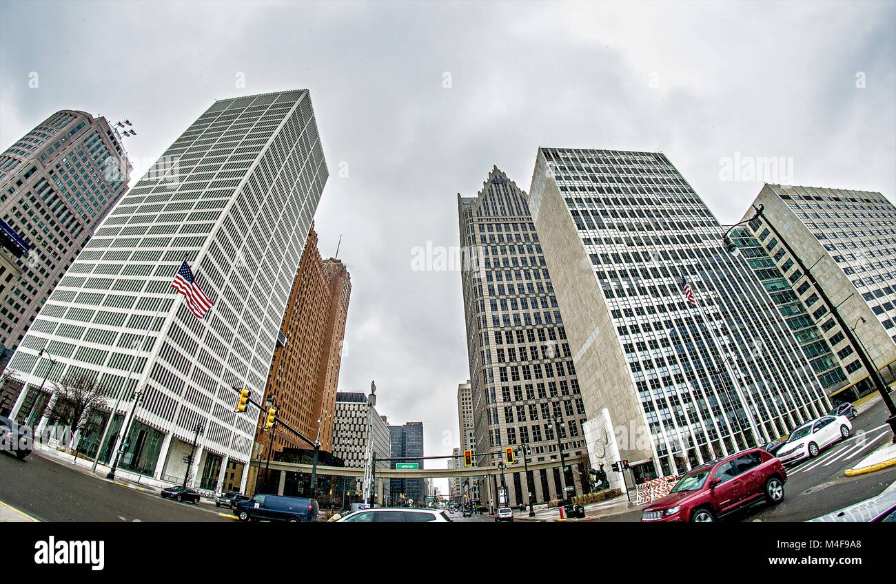Detroit downtown skyline hi-res stock photography and images - Alamy