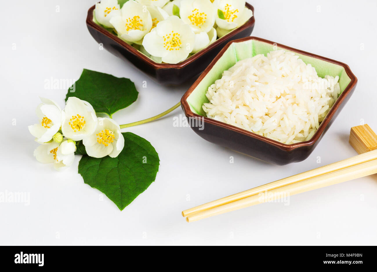 Rice and jasmine flowers Stock Photo - Alamy