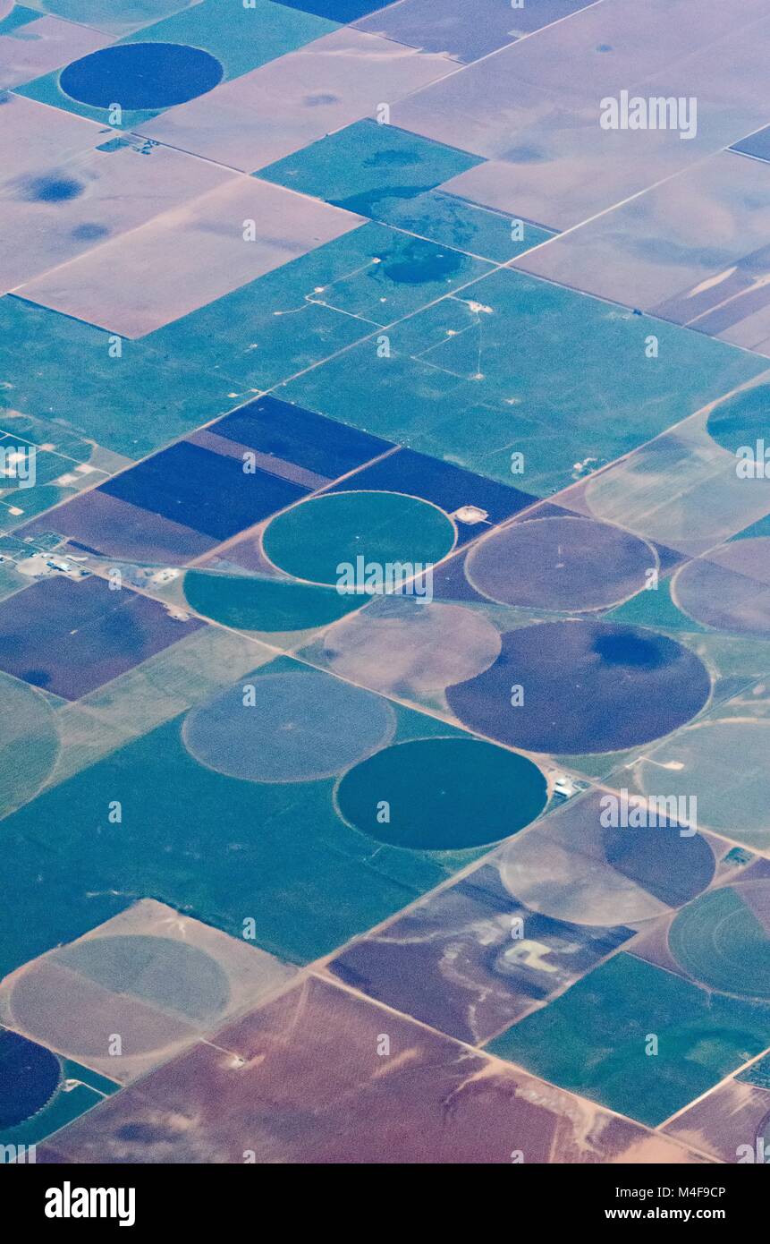 aerial view of farm land crop fields in usa Stock Photo - Alamy